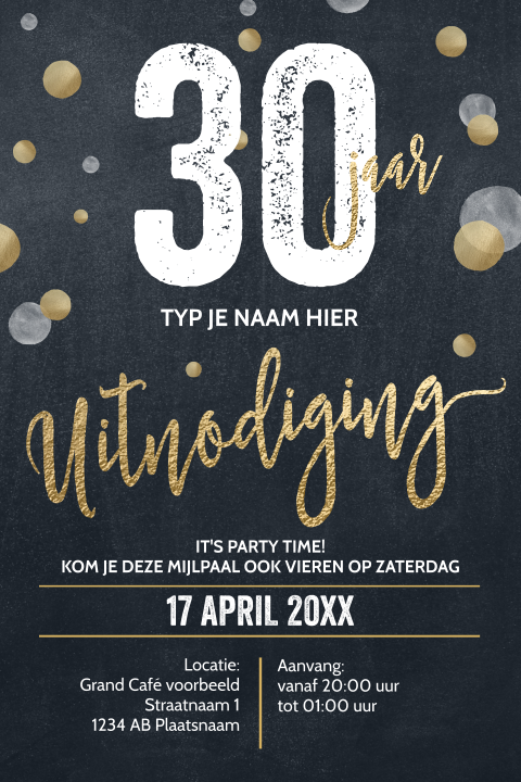 Luxe verjaardag uitnodiging voor 30 jaar typografie Luxe verjaardag uitnodiging voor 30 jaar typografie
