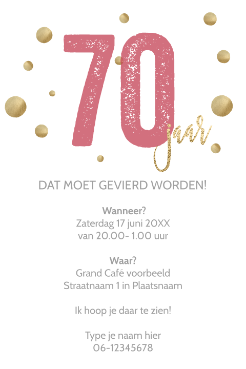 Mooie uitnodiging 70 jaar typografie