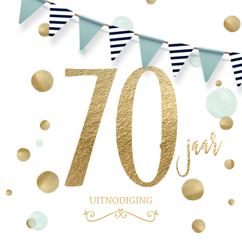 Mooie uitnodigingskaart verjaardag 70