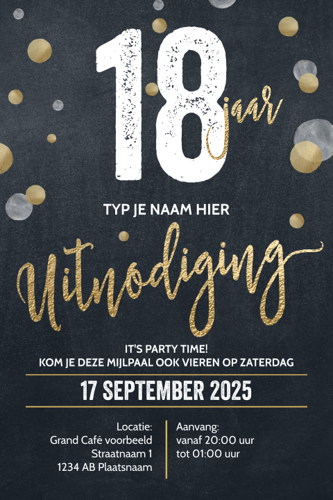 Uitnodiging 18 jaar | Luckz | Originele uitnodigingen maken voor je 18e ...