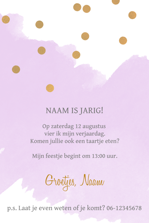 Uitnodiging verjaardagsfeestje 2 jaar meisje