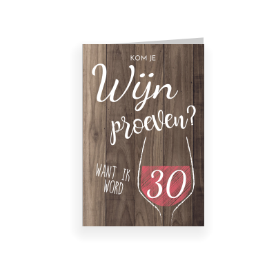 Grappige uitnodiging verjaardag wijn proeven