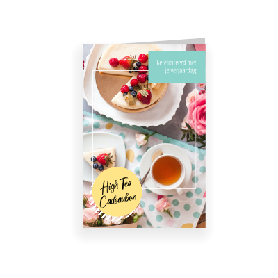 Tegoedbon kaart met foto High Tea diner cadeaubon kaart