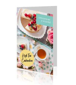 Tegoedbon kaart met foto High Tea diner cadeaubon kaart